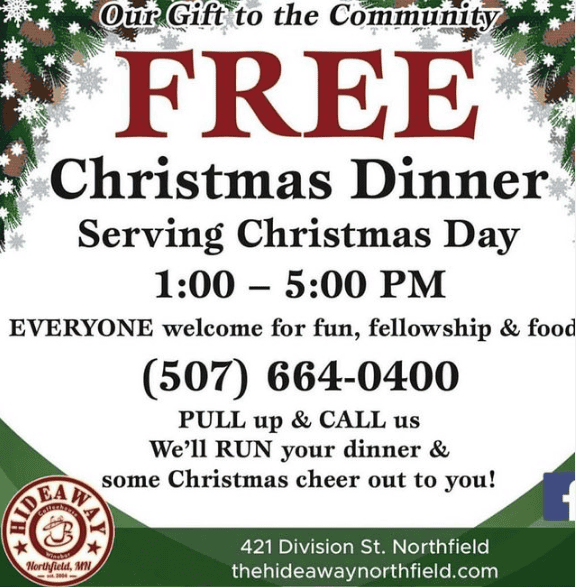 Joan Spaulding – Free Christmas Dinner at Hideaway Coffeehouse ...