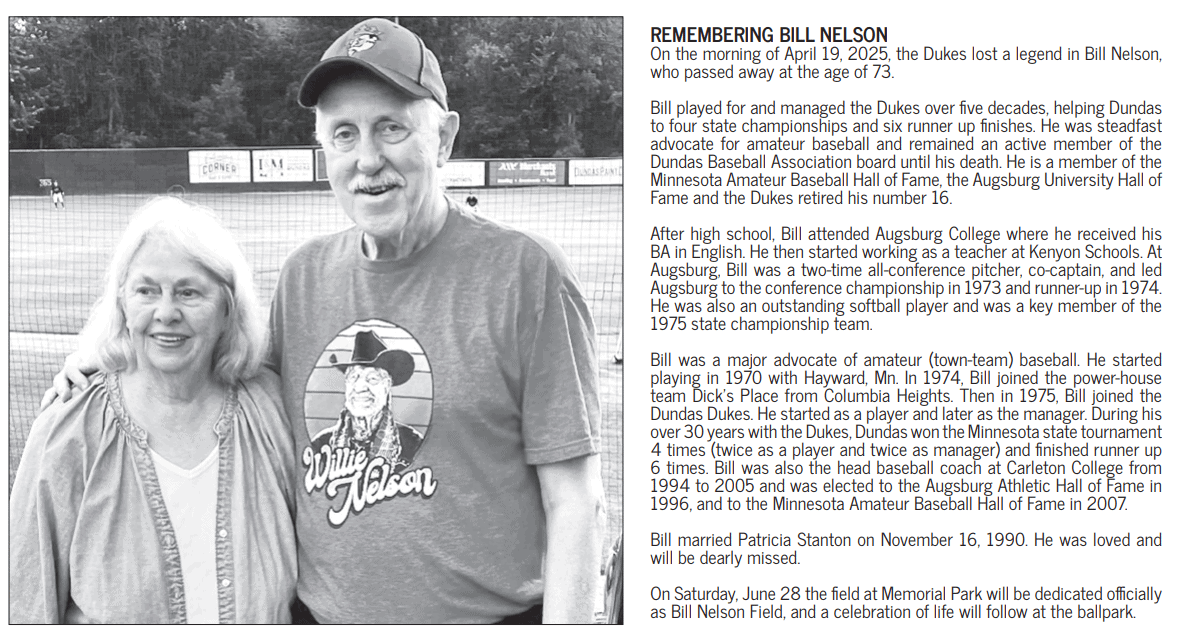 Dundas Dukes to Host Field Dedication and Celebration of Life for Bill ...
