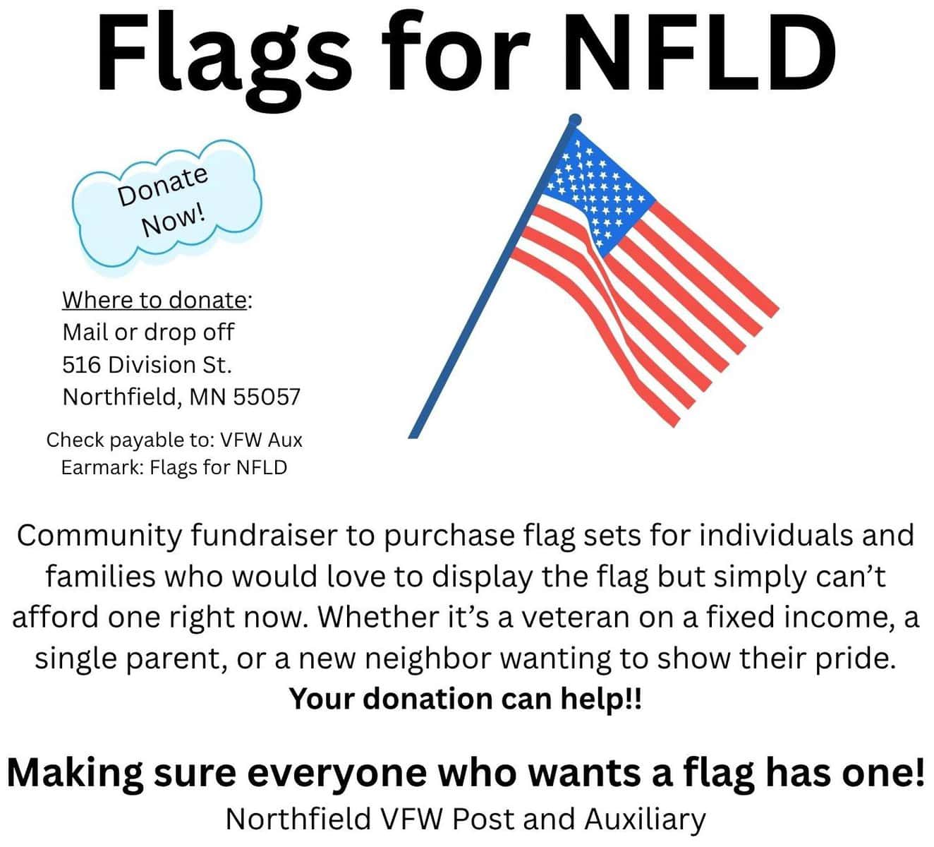 VFW Starts Flags for Northfield Fundraiser – KYMN Radio · Northfield ...