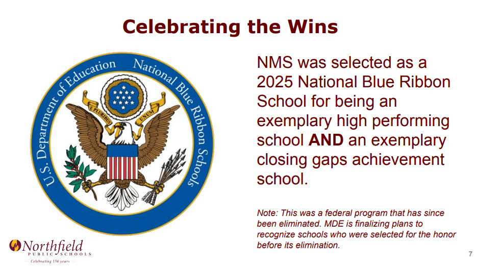 Northfield Middle School Recognized with National Blue Ribbon Award ...